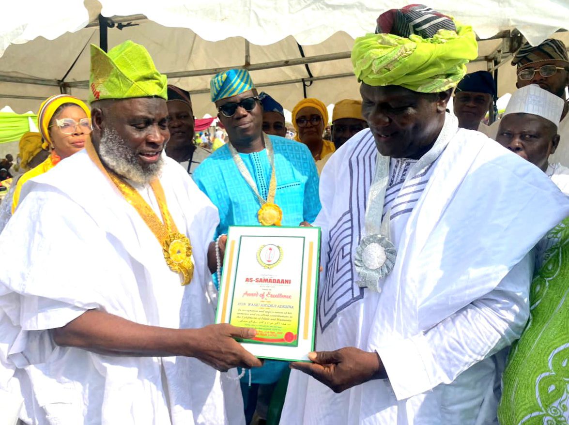 HON. WASIU ADESINA HONOURED WITH AS-SAMADAANI AWARD OF EXCELLENCE FOR ...